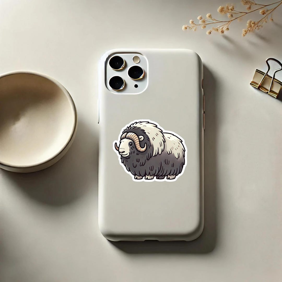Musk Ox Stickers, Animal Decal, Wildlife Lover Gift, Laptop Sticker ...