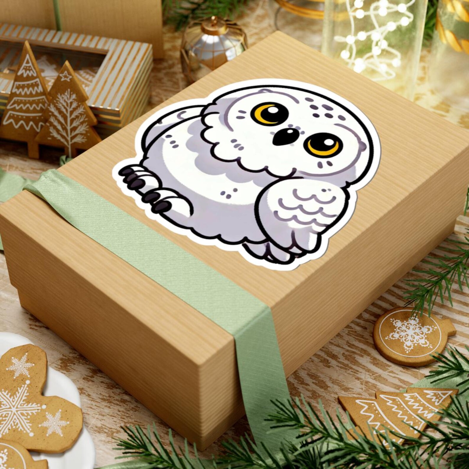 Snowy Owl Sticker, Arctic Bird Decal, Winter Wildlife Vinyl, Majestic ...