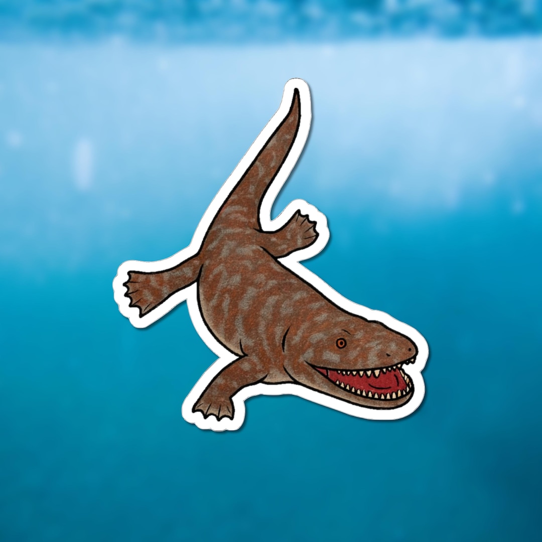 Ichthyostega Sticker, Prehistoric Transitional Fossil Amphibian ...