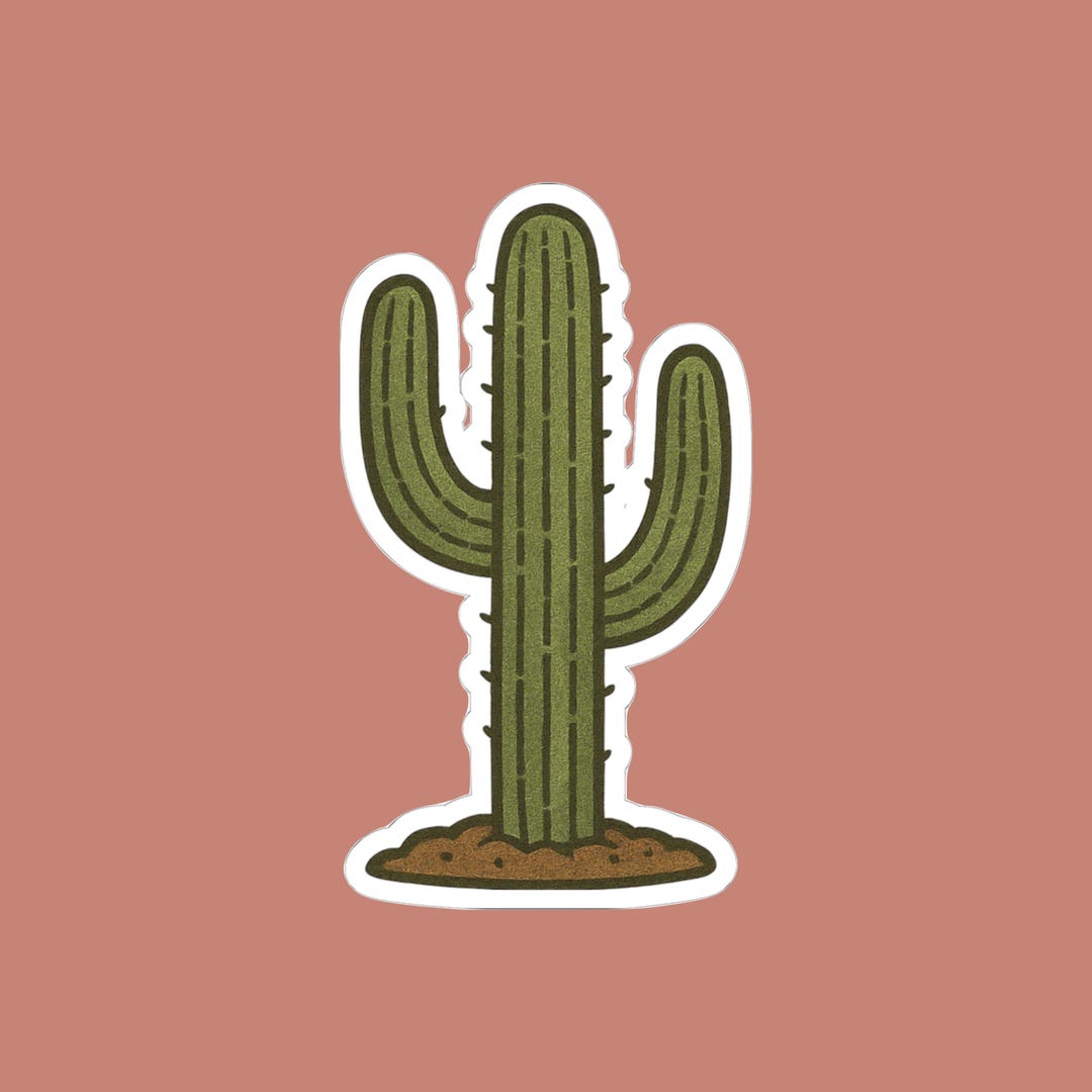 Saguaro Cactus Sticker, Desert Giant Plant Decal, Southwestern Nature ...