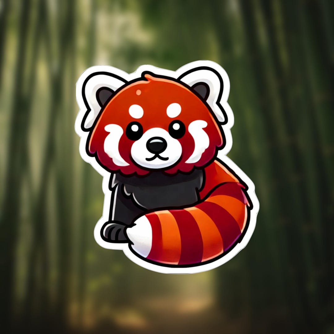 Red Panda Stickers, Cute Animal Decals, Laptop Decal, Water Bottle ...