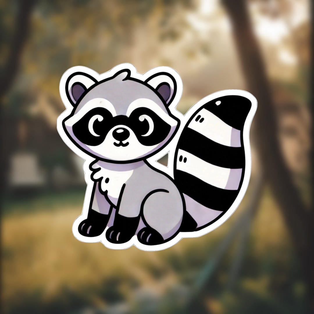 Raccoon Sticker, Cute Trash Panda Decal, Funny Wildlife Vinyl ...