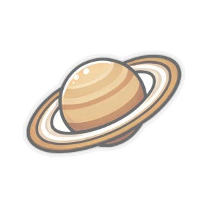 Saturn Stickers, Space Planet Laptop Decals, Celestial Vinyl Sticker ...