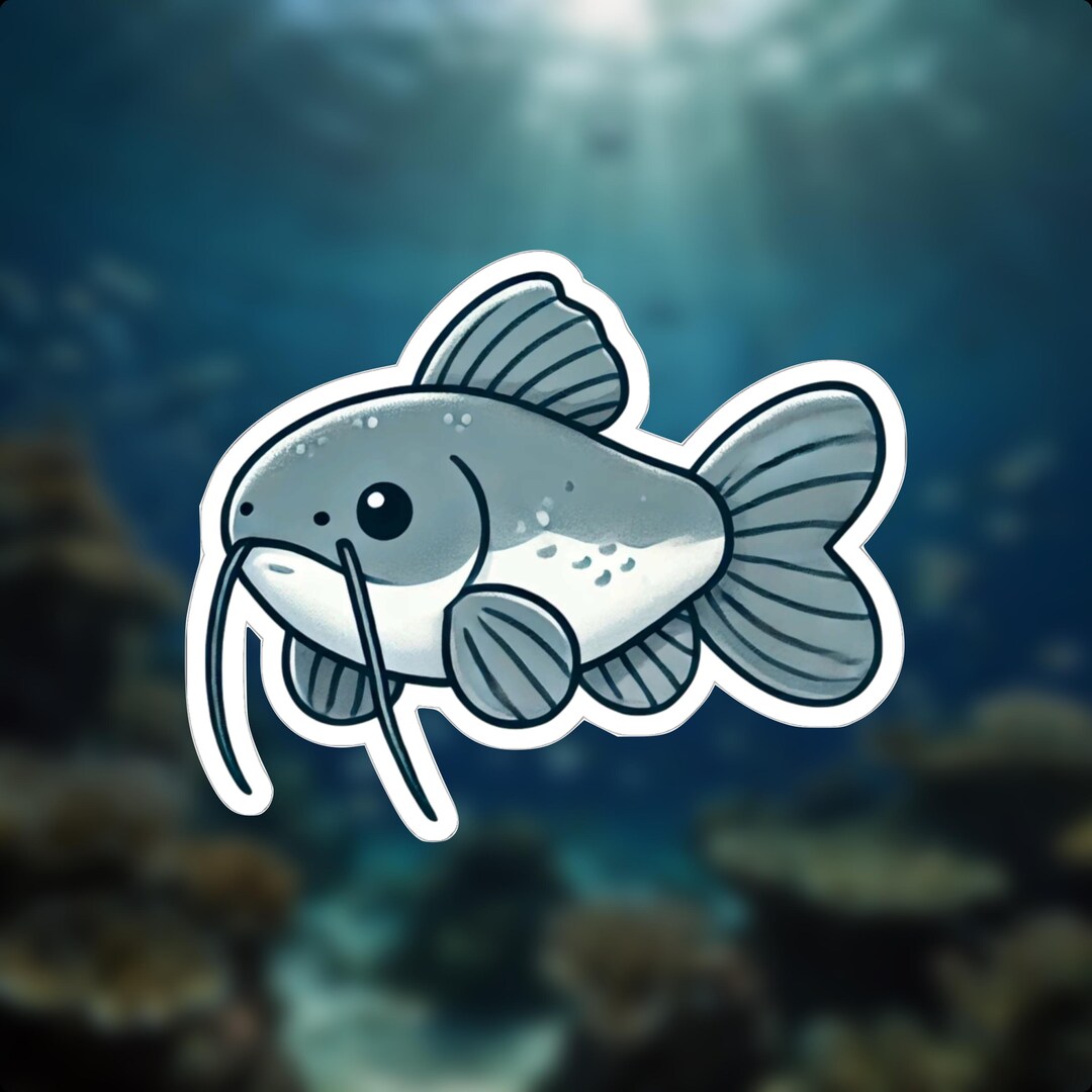 Catfish Sticker, Freshwater Fish Decal, Fishing Humor Vinyl, River Life ...