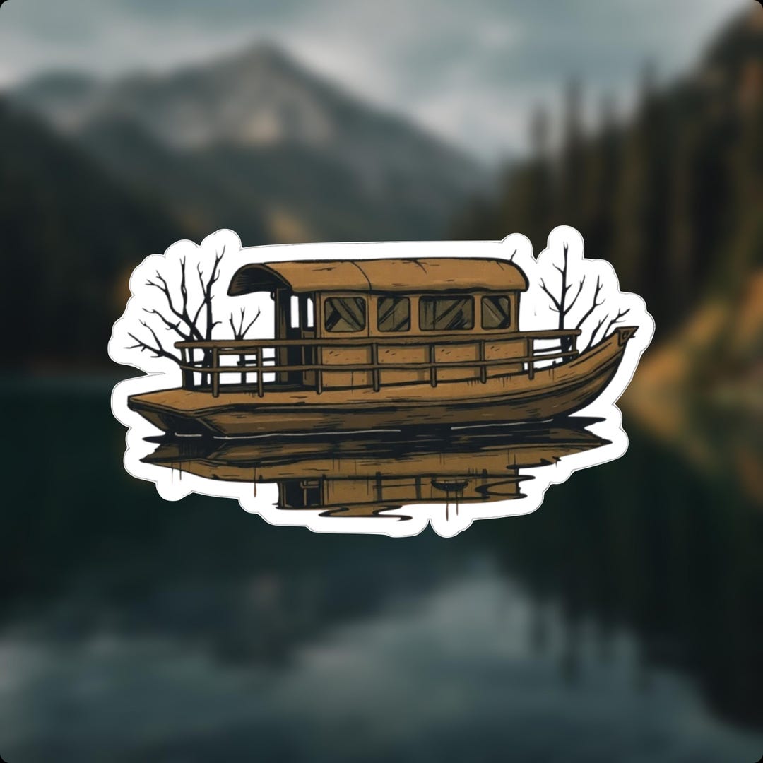 Vintage Boat Sticker, Retro Ship Decal, Old Boat Silhouette Vinyl ...