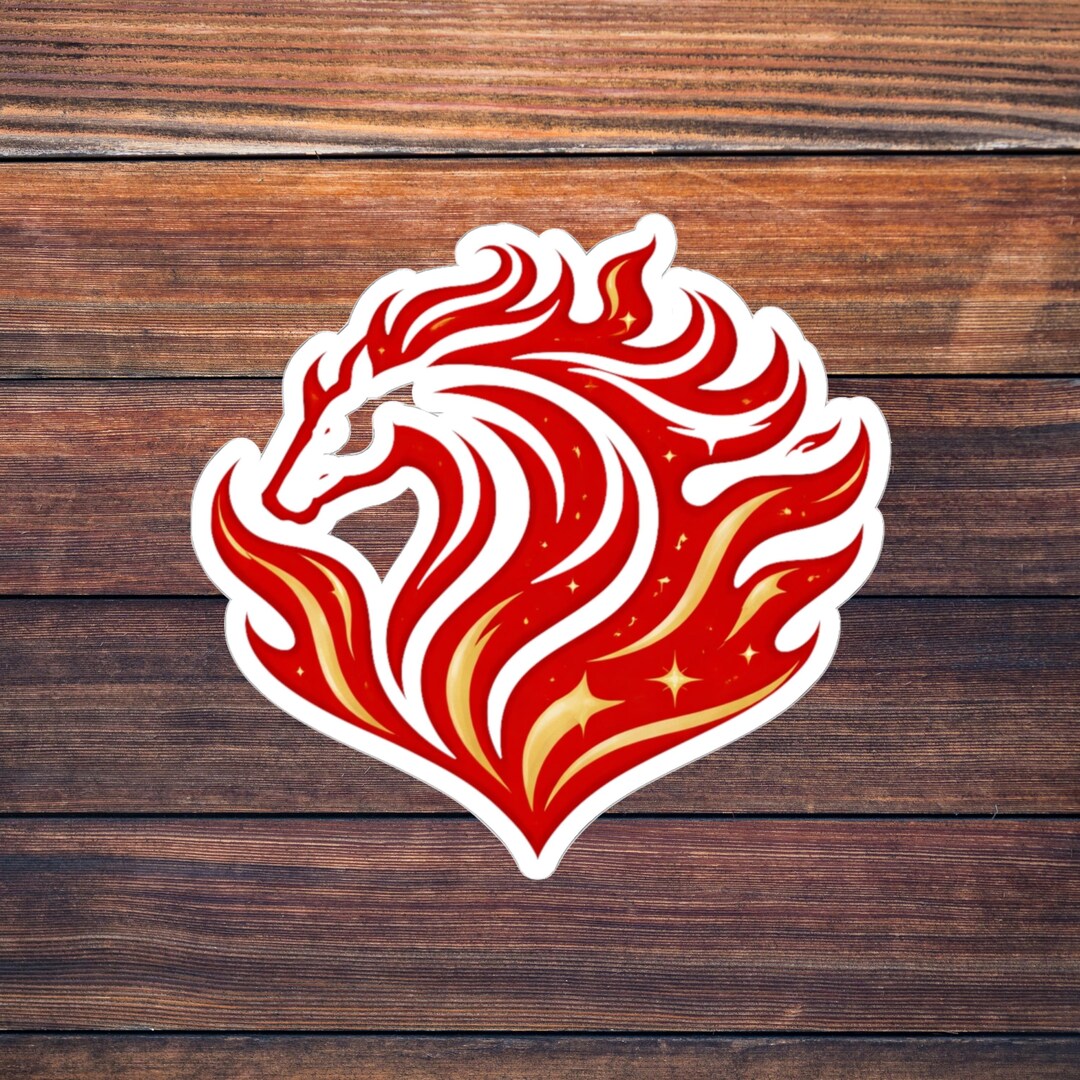 Lunar New Year Horse Spirit Flame Crest Sticker -- Year of the Horse ...