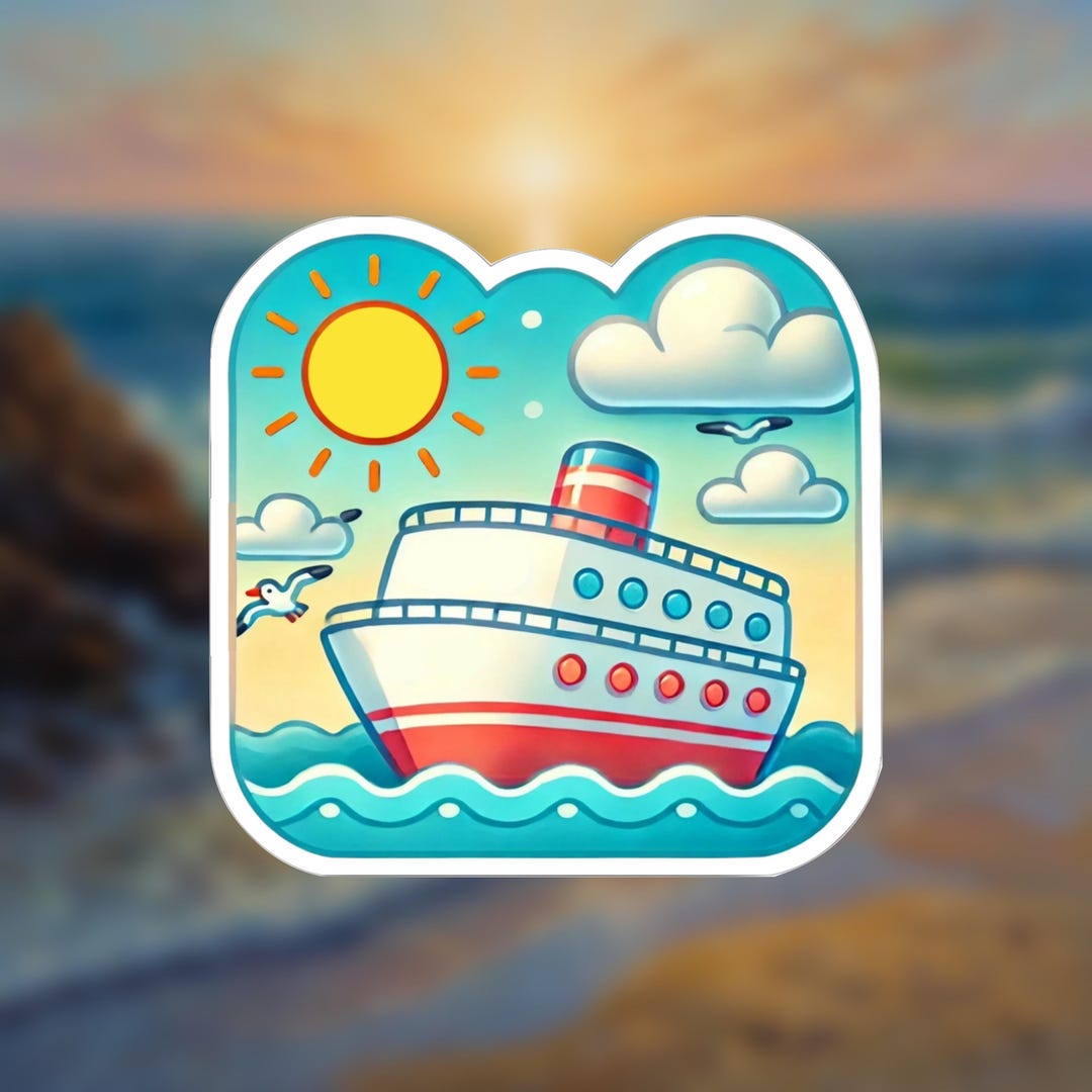 Cruise Stickers - Nautical Ocean Adventure Sea Travel Decals, Water ...
