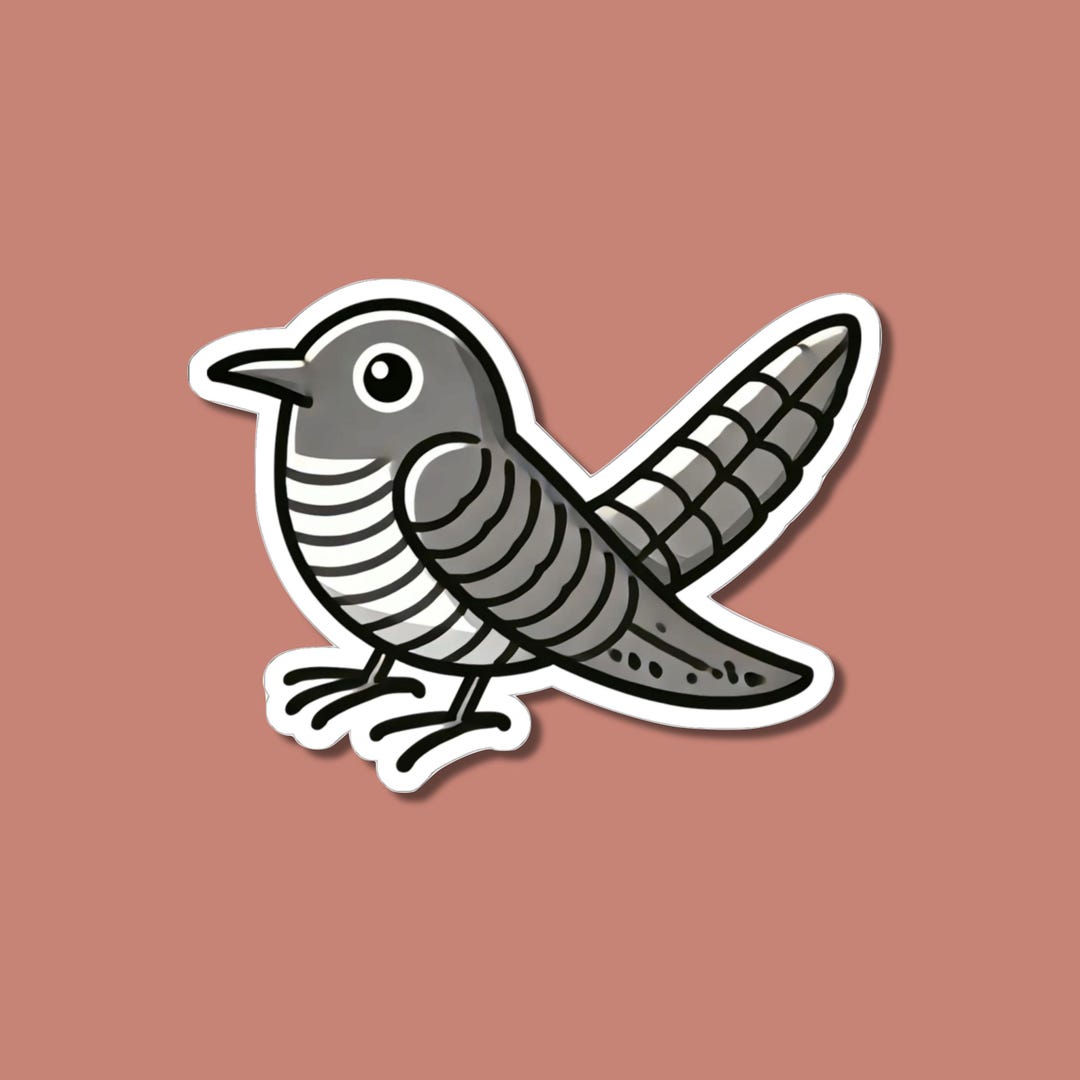 Cuckoo Sticker, Songbird Decal, Woodland Bird Vinyl, Nature Lover Art ...