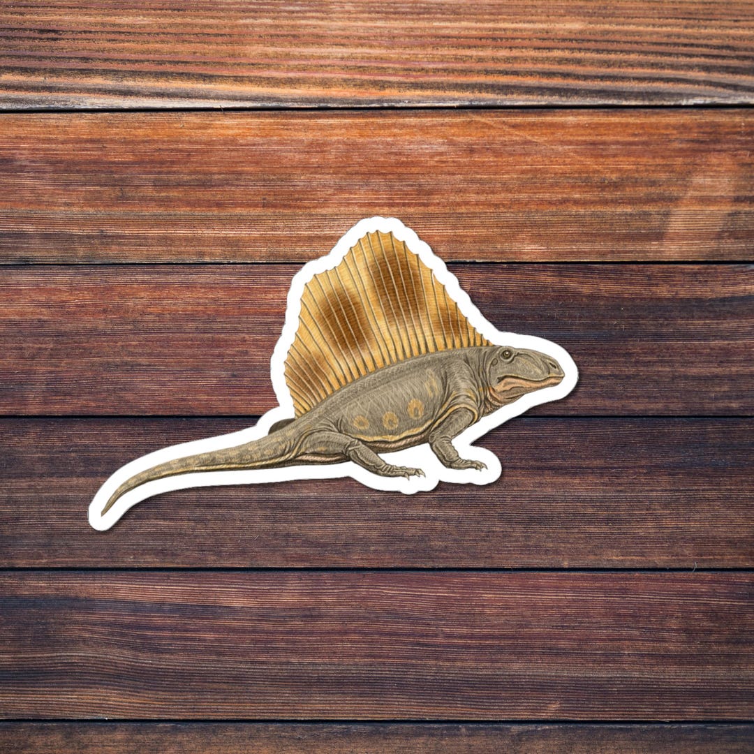 Dimetrodon Sticker, Prehistoric Reptile, Sailback, Paleo Art, Fossil ...