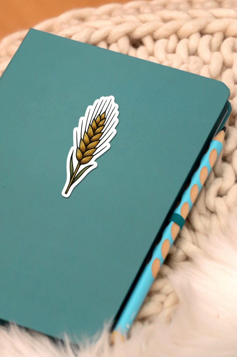 Wheat Sticker, Harvest Grain Plant Decal, Botanical Farm Vinyl, Nature ...