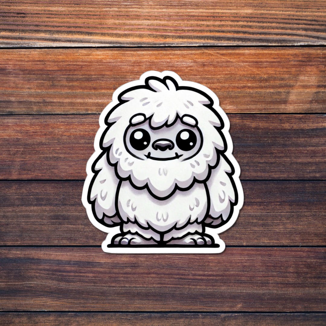 Yeti Sticker, Mythical Creature Decal, Snow Monster Vinyl, Cryptid ...