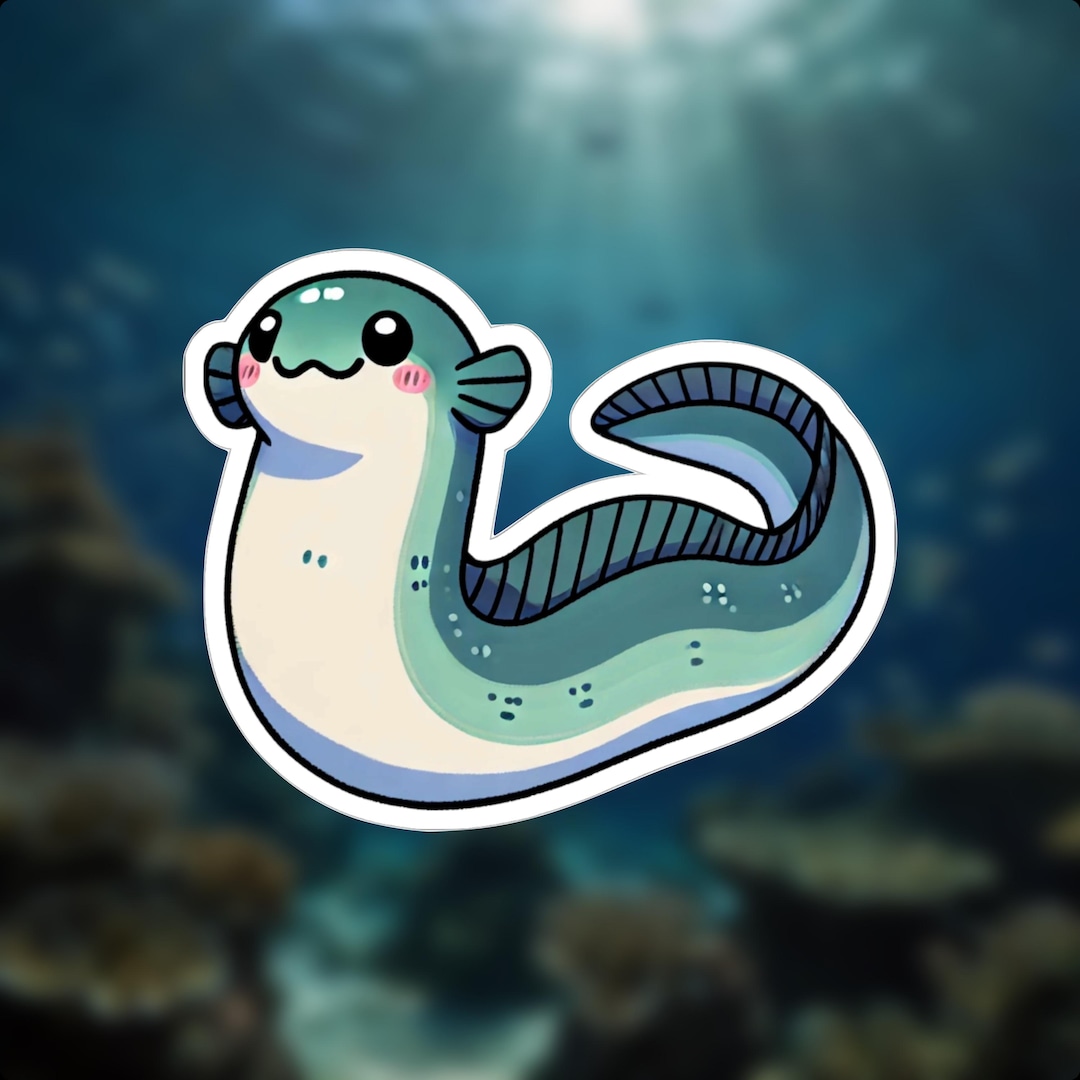 Eel Sticker, Deep Sea Creature Decal, Ocean Wildlife Vinyl, Aquarium ...