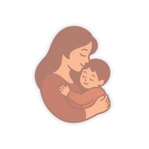 Mother and Child Sticker, Loving Family Decal, Heartwarming Mom and ...