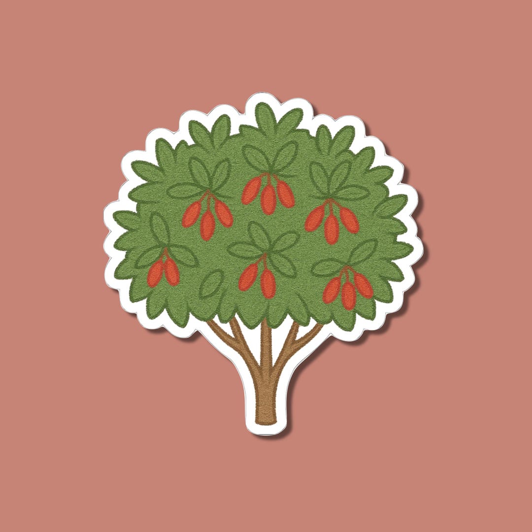 Barberry Sticker, Spiky Shrub Plant Decal, Ornamental Garden Vinyl ...