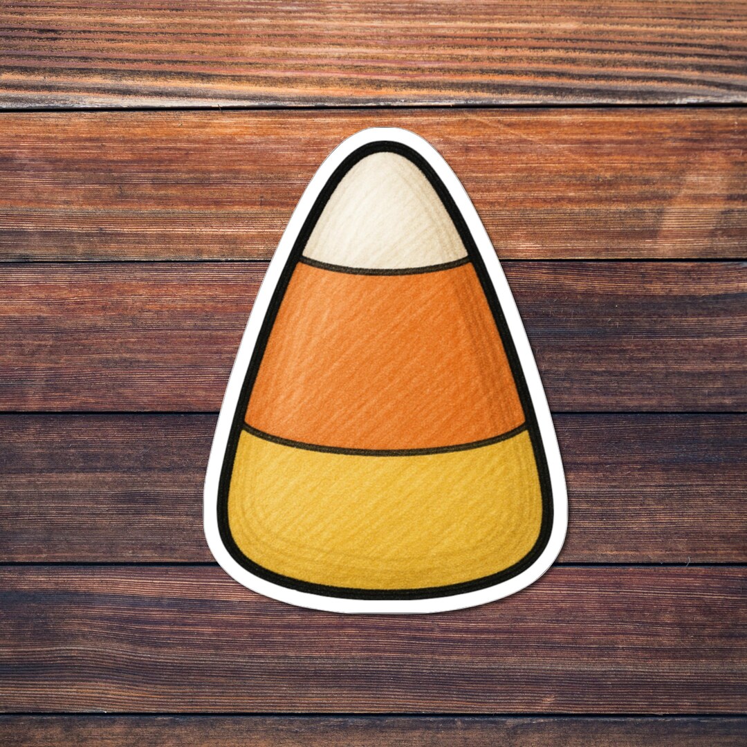 Candy Corn Sticker, Classic Halloween Treat Illustration, Vintage ...