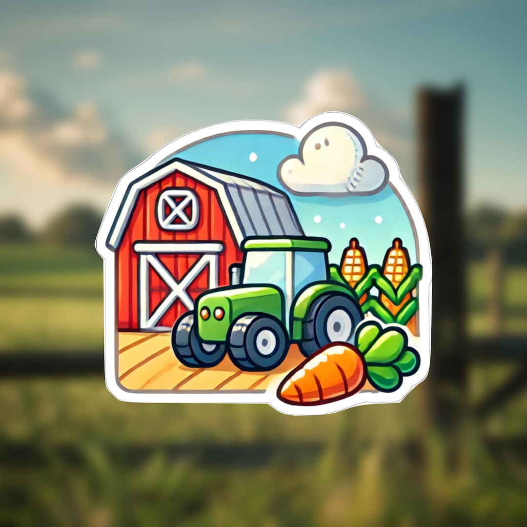 Cute Farming Sticker for Laptop, Water Bottle, Planner, Farm Life Decal ...