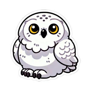 Snowy Owl Sticker, Arctic Bird Decal, Winter Wildlife Vinyl, Majestic ...