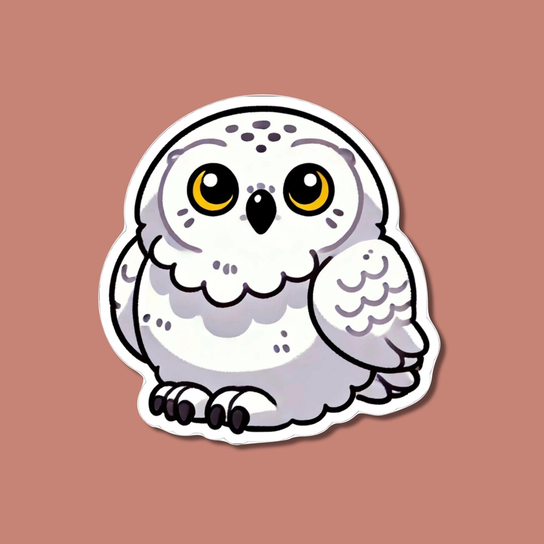 Snowy Owl Sticker, Arctic Bird Decal, Winter Wildlife Vinyl, Majestic ...