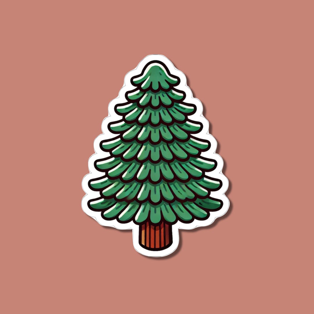 Cedar Tree Sticker, Evergreen Tree Decal, Aromatic Wood Vinyl, Forest ...
