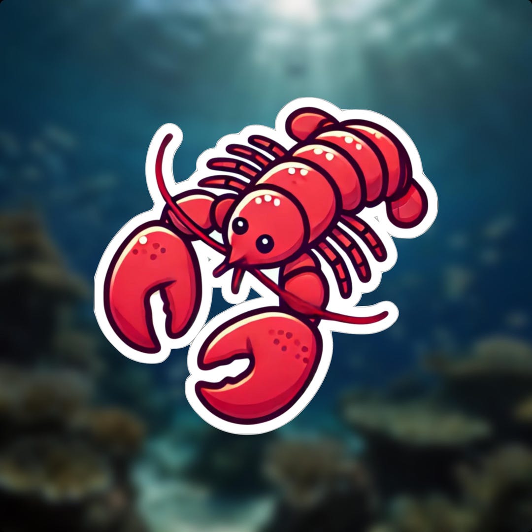 Lobster Stickers - Nautical Sea Creature Decals for Water Bottles ...