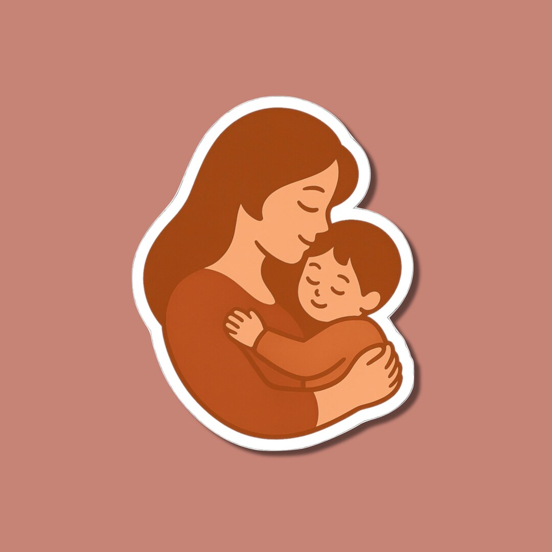 Mother and Child Sticker, Loving Family Decal, Heartwarming Mom and ...