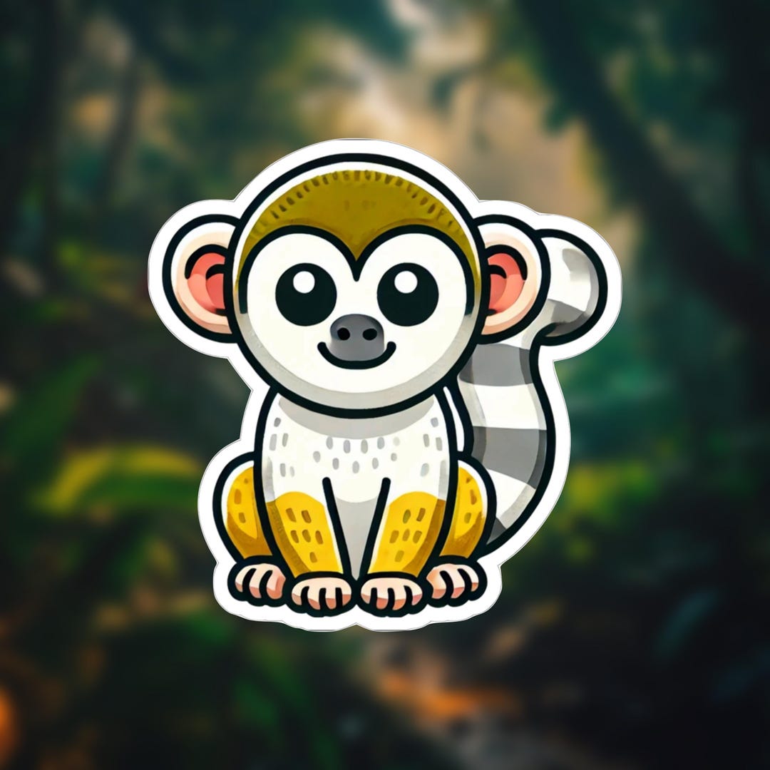 Spider Monkey Sticker, Jungle Primate Decal, Tree Climber Vinyl ...