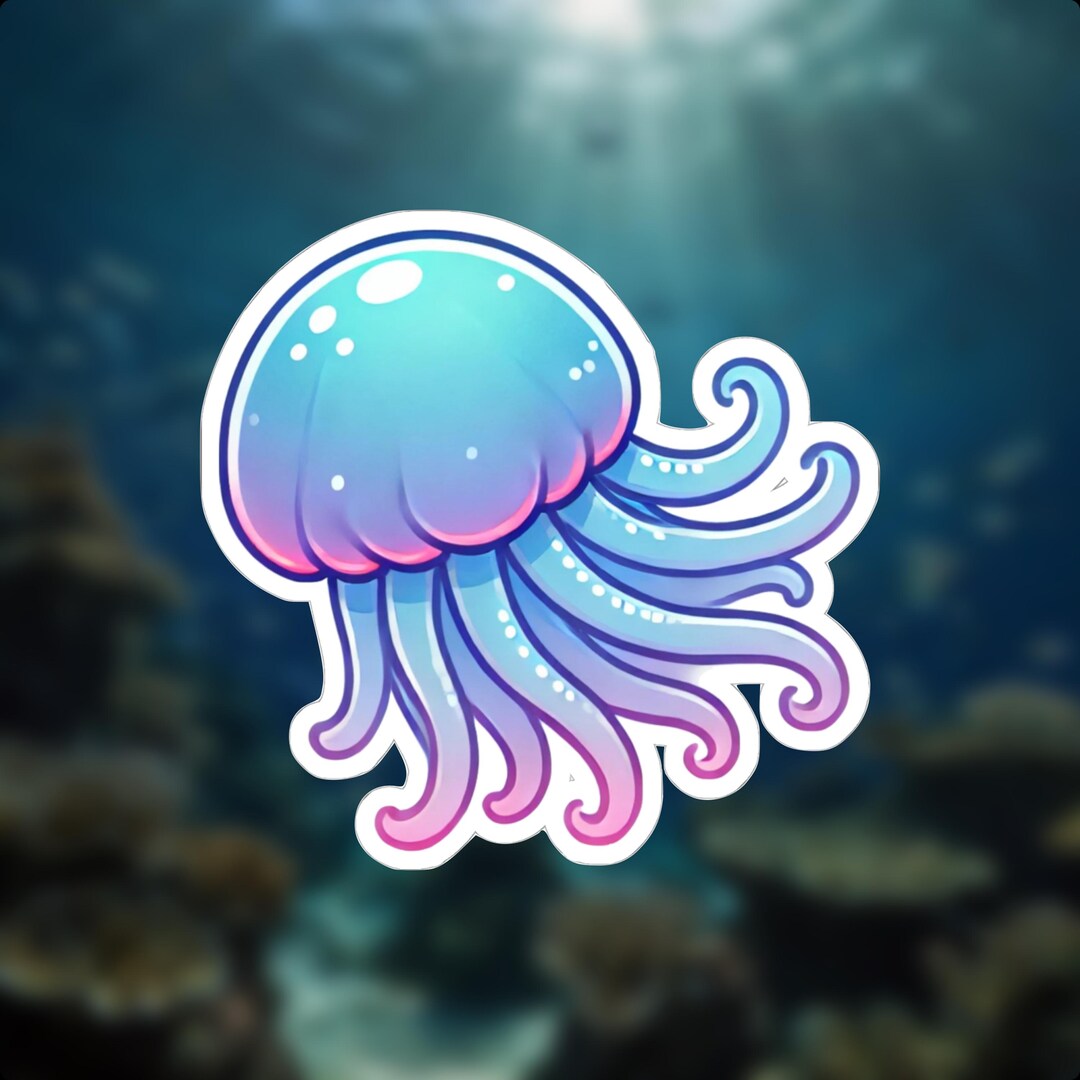 Jellyfish Stickers - Underwater Ocean Sea Creature Art, Planner ...