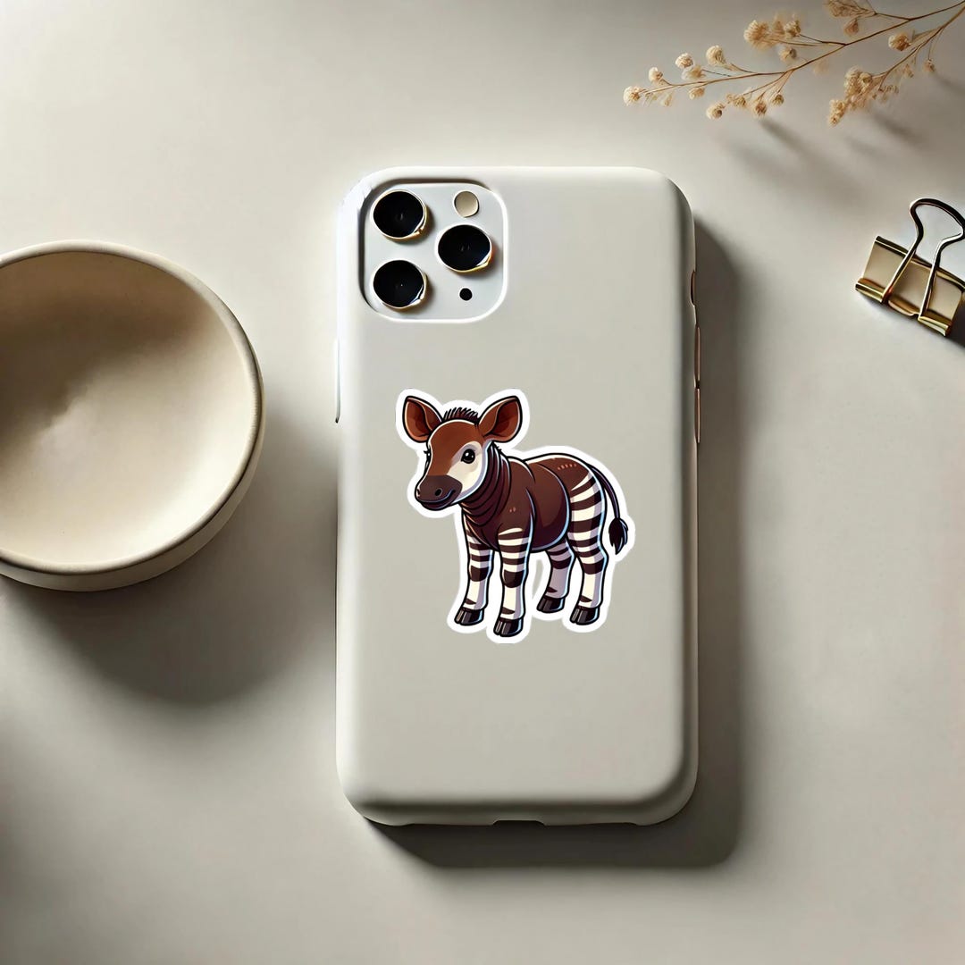 Okapi Stickers - Unique Animal Design, Wildlife Lover Gift, Colorful ...