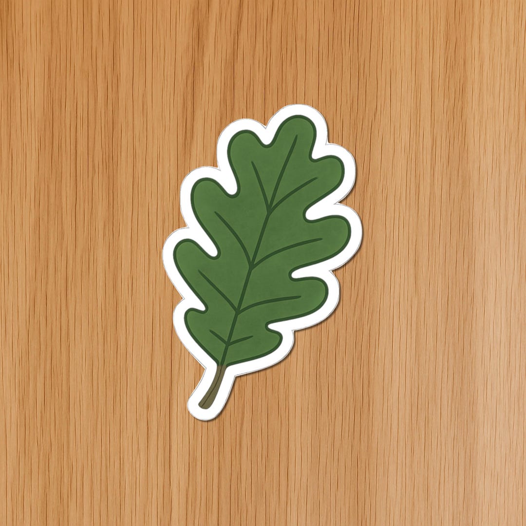 Oak Leaf Sticker | Sturdy Tree Vinyl Decal, Autumn Nature Art, Rustic ...