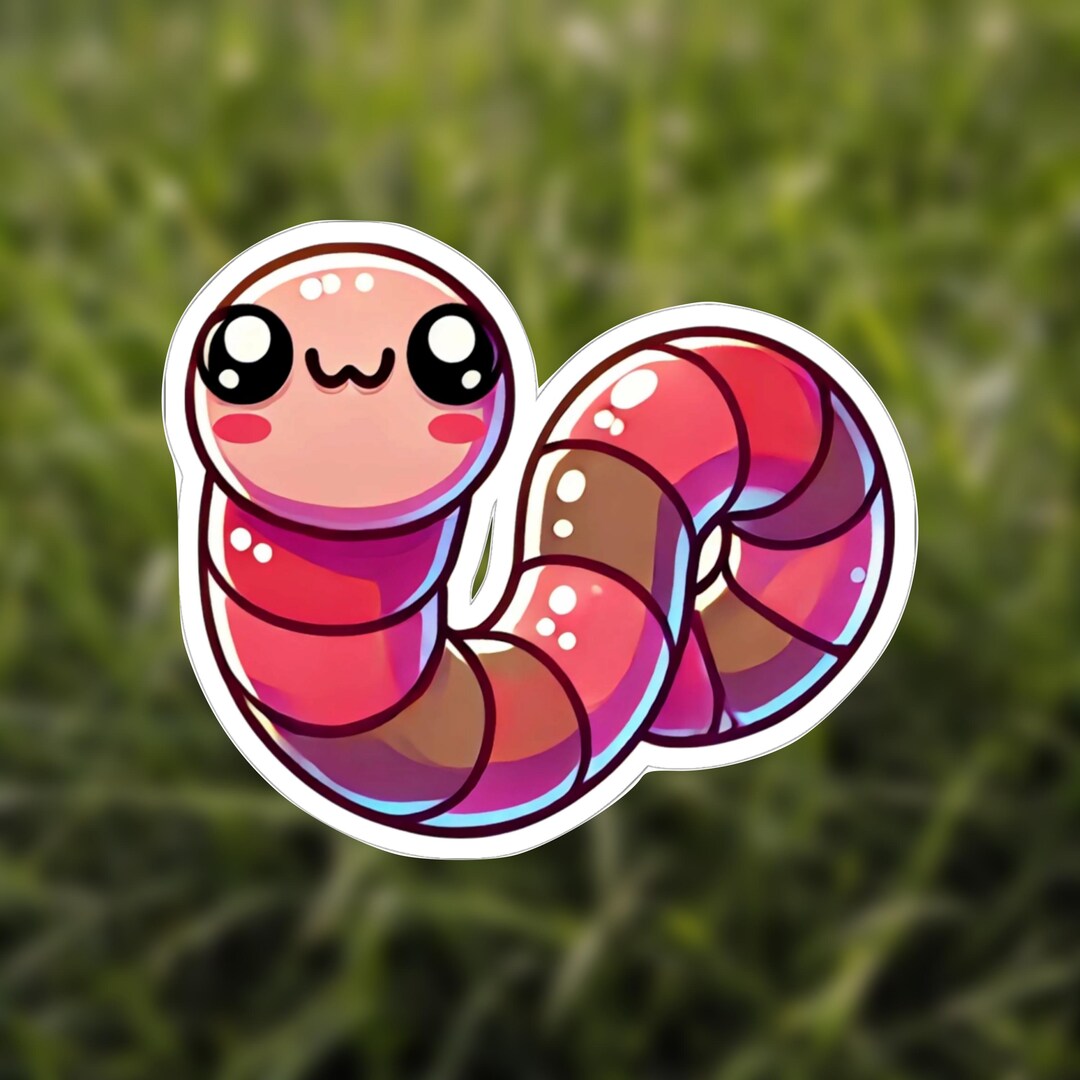 Earth Worm Stickers, Earth Worm Sticker, Nature Lover Gift, Gardening ...