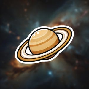 Saturn Stickers, Space Planet Laptop Decals, Celestial Vinyl Sticker ...