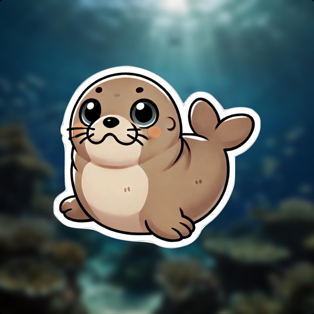 Sea Lion Sticker, Marine Mammal Decal, Cute Ocean Animal Vinyl, Beach ...