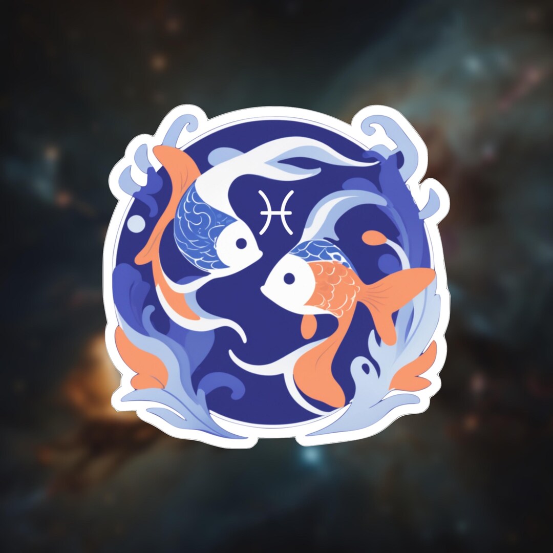 Zodiac Pisces Stickers, Astrology Decals, Horoscope Laptop Sticker ...