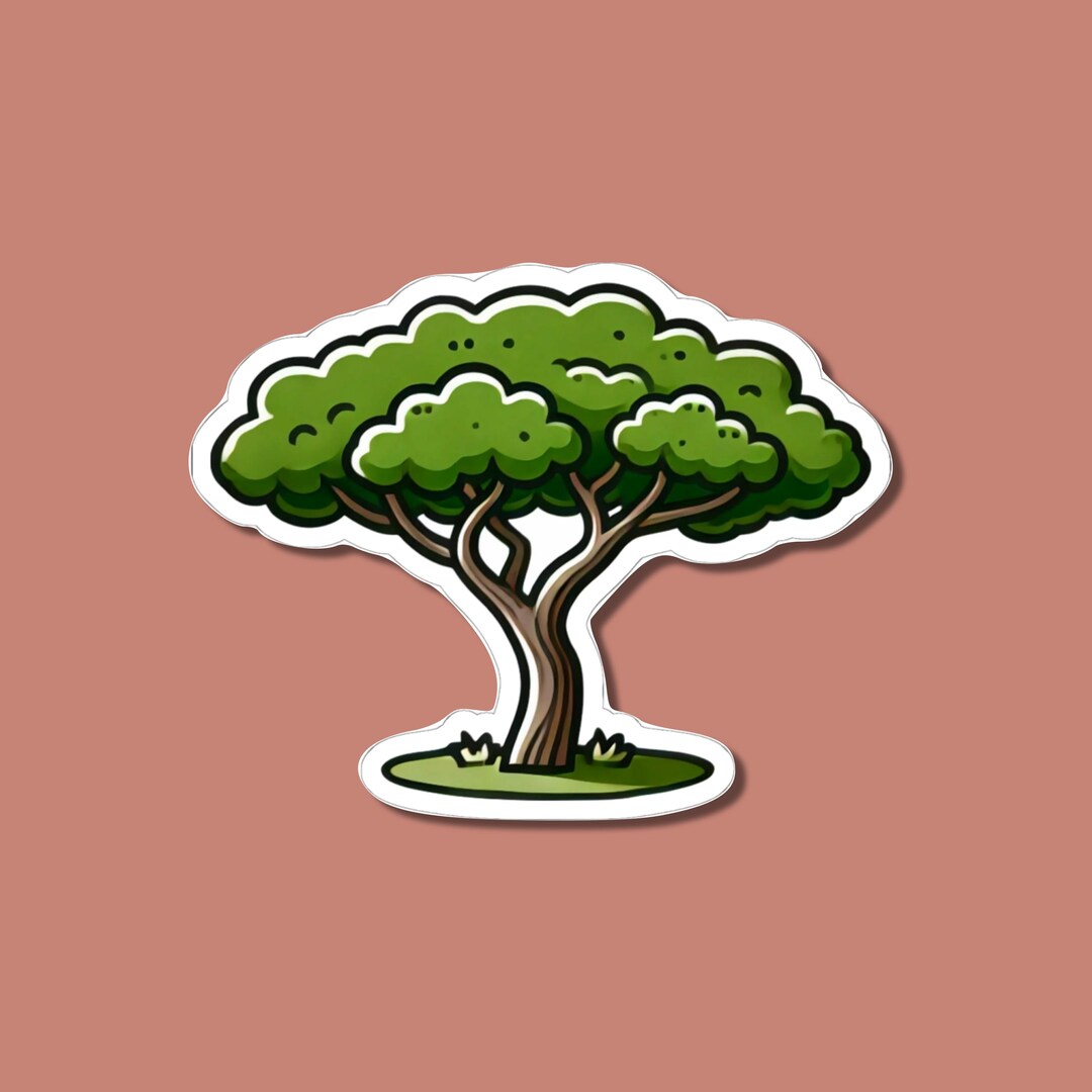 Acacia Tree Sticker, African Tree Decal, Savannah Silhouette Vinyl ...