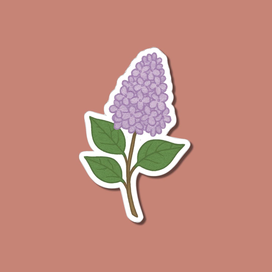 Lilac Sticker, Spring Flower Decal, Fragrant Bloom Vinyl, Botanical ...