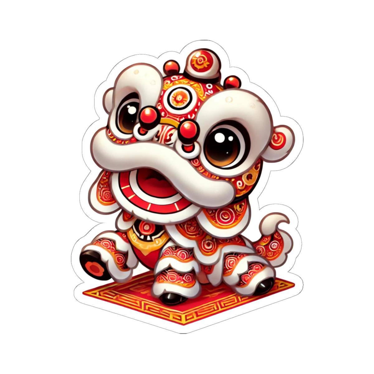 Lion Dance Stickers, Lunar New Year Decals, Festive Chinese New Year ...