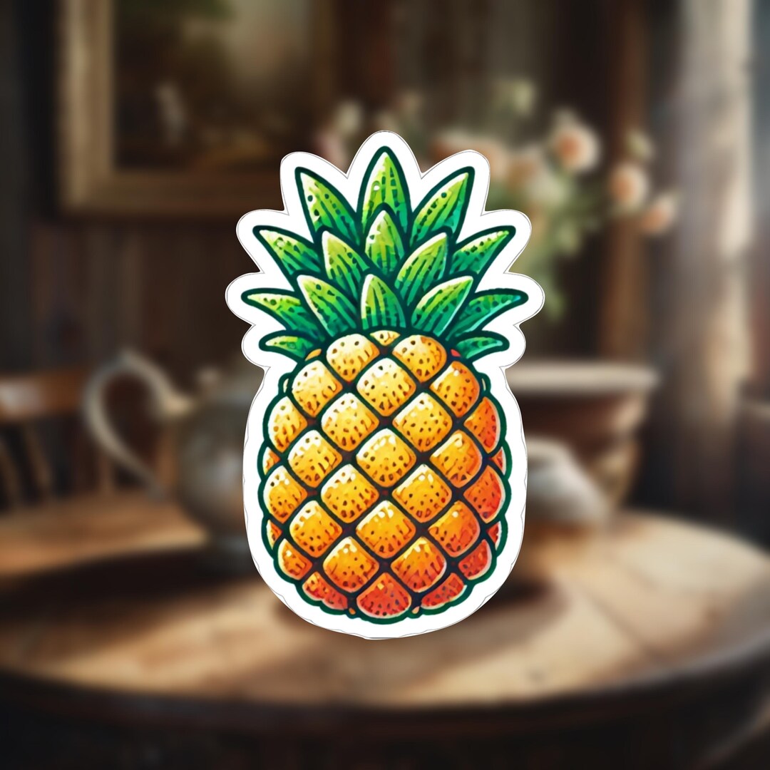 Pineapple Stickers, Tropical Fruit Decals for Laptop, Water Bottle ...