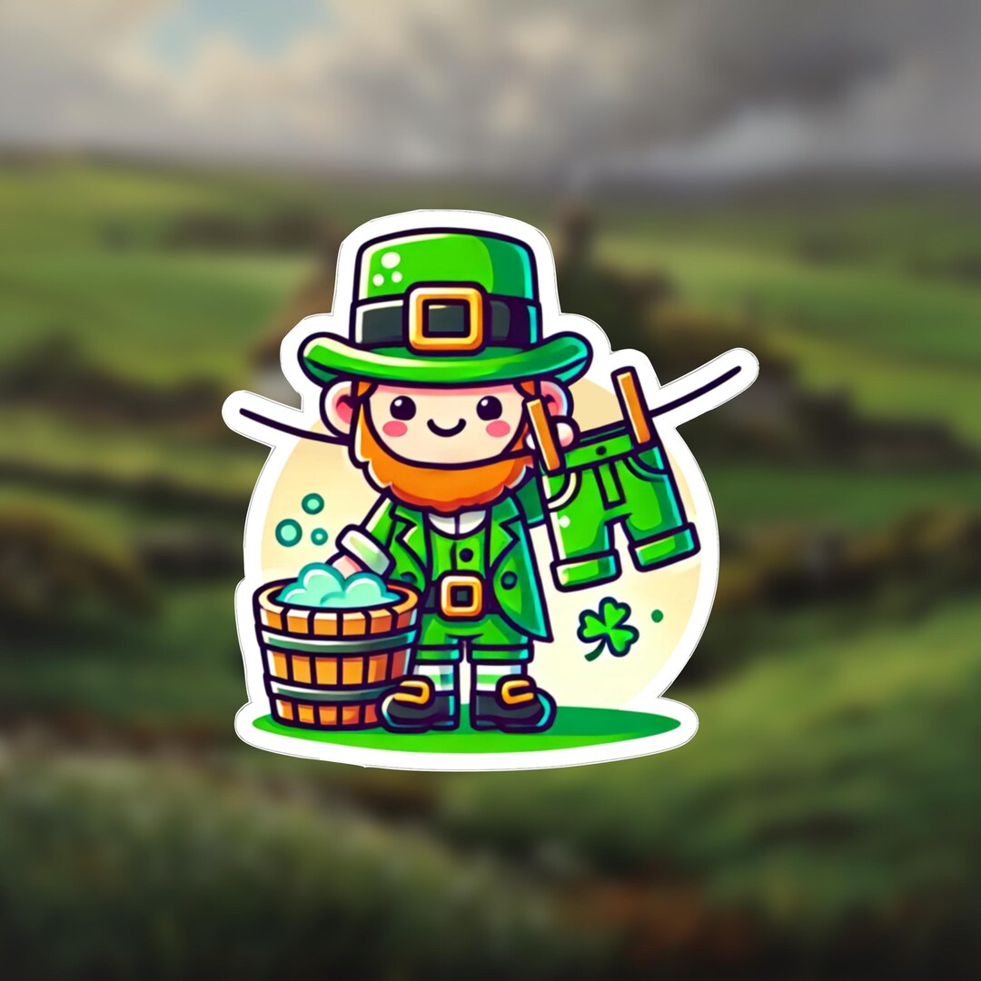 Leprechaun Laundry Stickers | Luck of the Irish Decals for Journals, Planners & Scrapbooks | St ...
