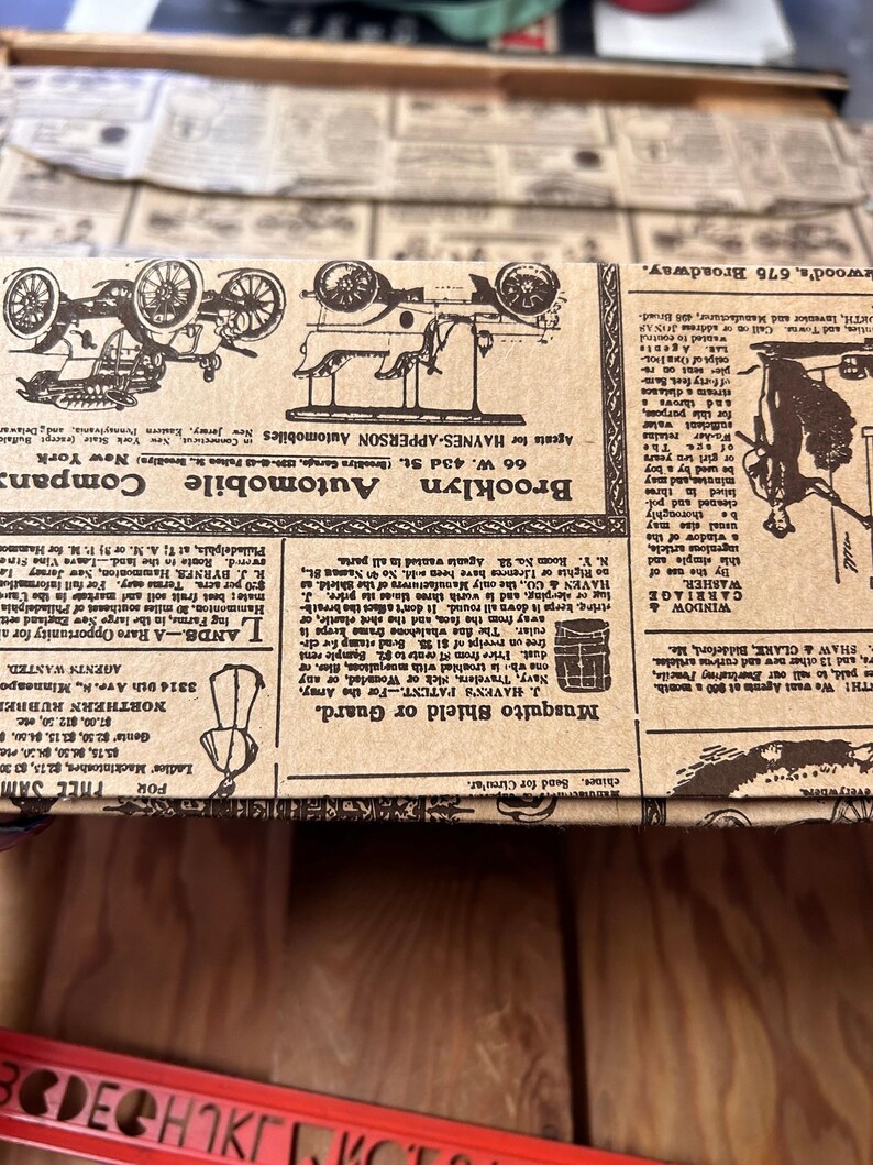 RARE Vintage Shoebox Gift Box, Dime Store Newspaper Print 12x6x5 ...