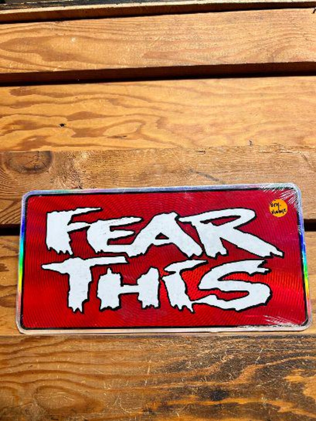FEAR THIS Chevy Red Reflective Original License Plate Cover New Old ...