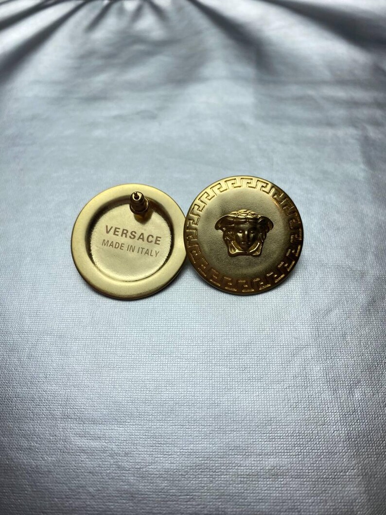 Vintage Versace Gold Medusa Head Logo Designed Italian Designed Button ...