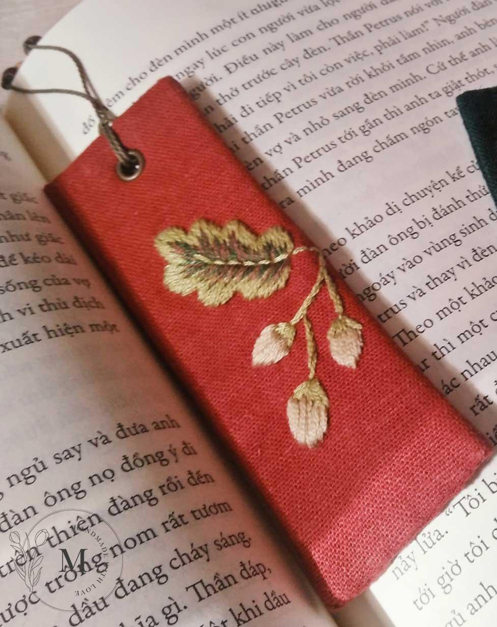 Personalized Bookmark Christmas Reindeer Hand Embroidered, Custom Name ...