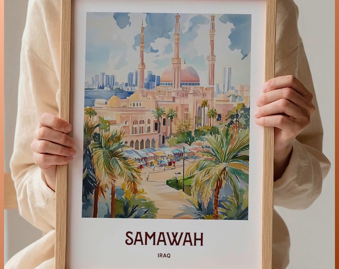Samawah Iraq Travel Poster Print | Wall Hanging Art | Middle East ...