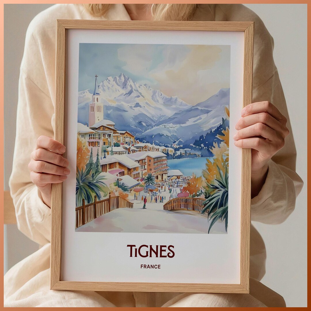 Tignes Ski Resort Print: Minimalist France Travel Poster - Etsy