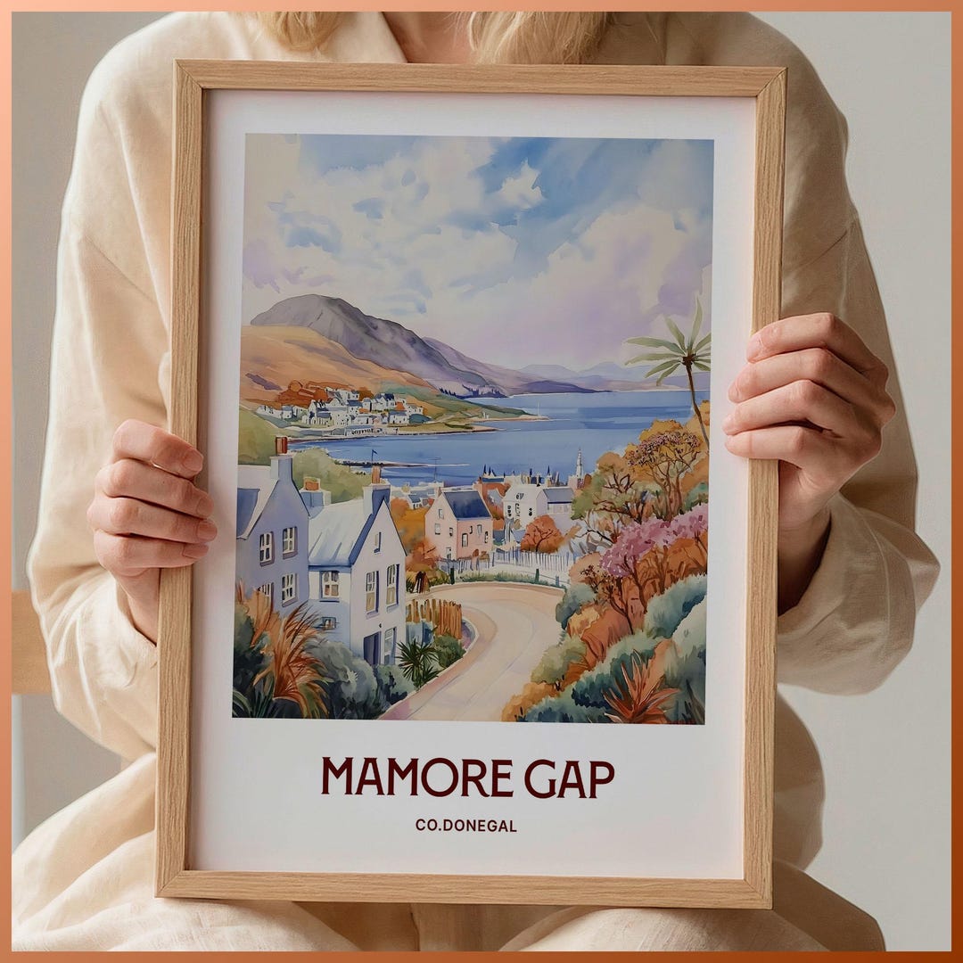 Donegal Ireland Art Print: Mamore Gap Retro Travel Poster - Etsy