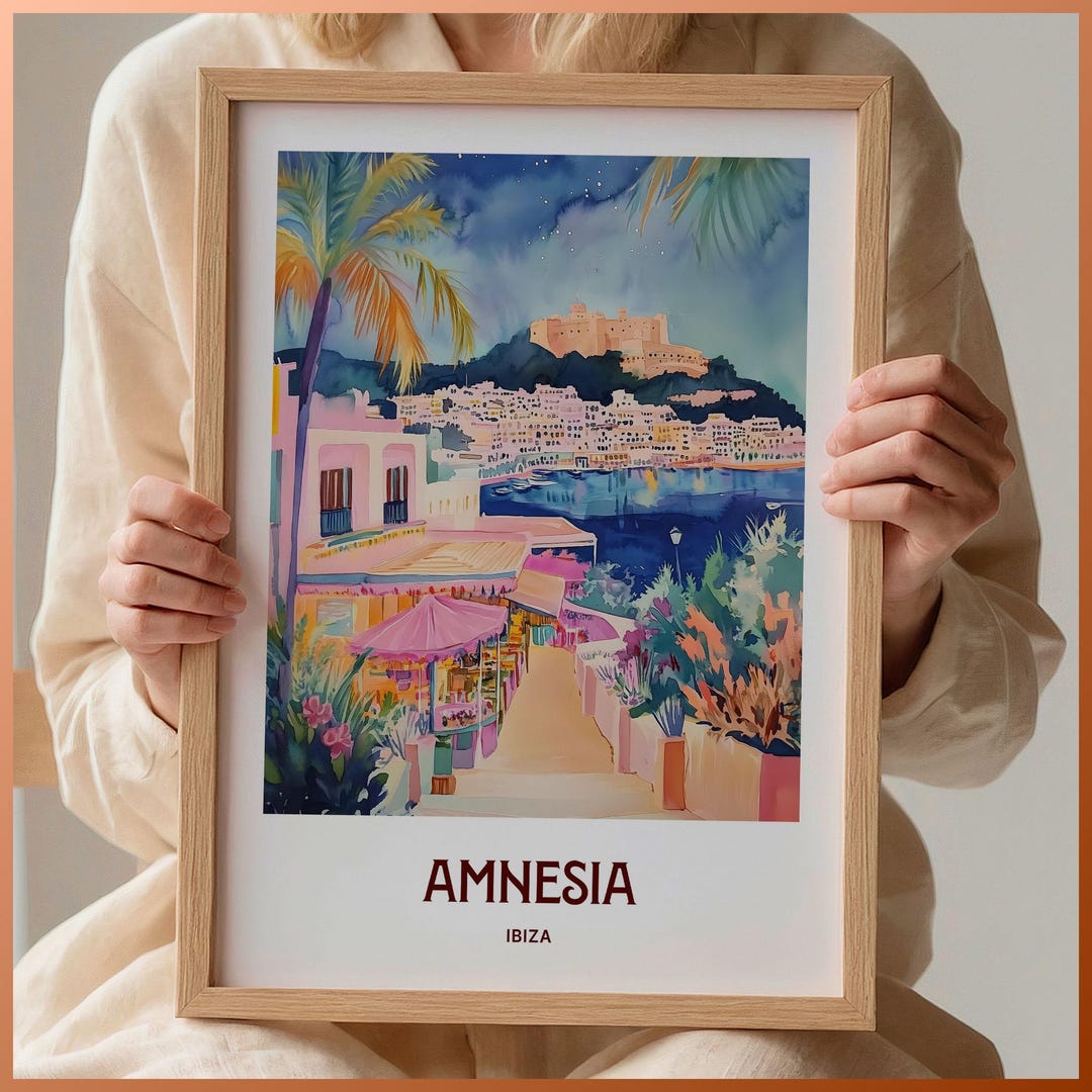 Amnesia Nightclub Poster, Ibiza Vintage Travel Art, Minimalist ...