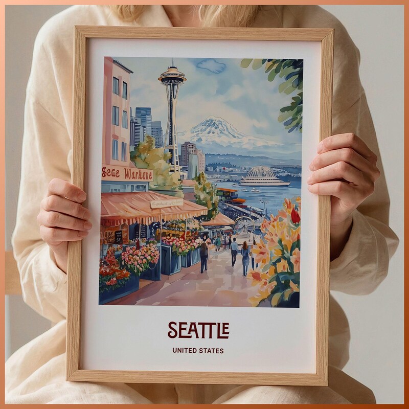 Seattle Poster - Etsy
