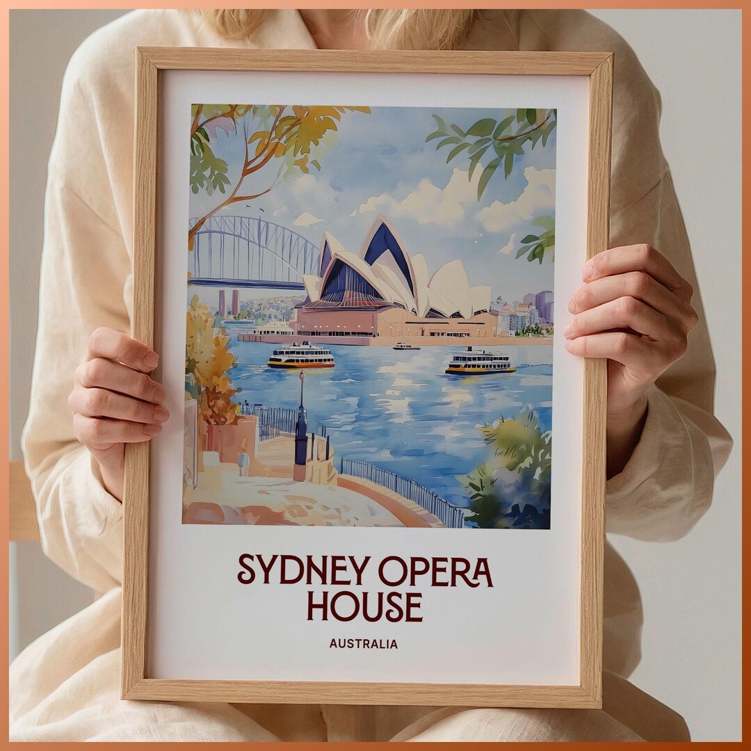 Sydney Opera House Print, Minimalist Wall Art, Pastel Cityscape Decor ...