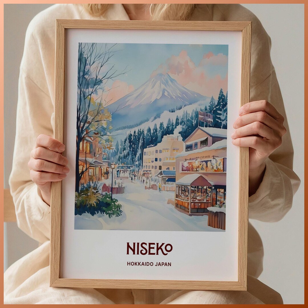 Niseko Japan Snowboarding Poster, Mount Yotei Print, Hokkaido Ski ...
