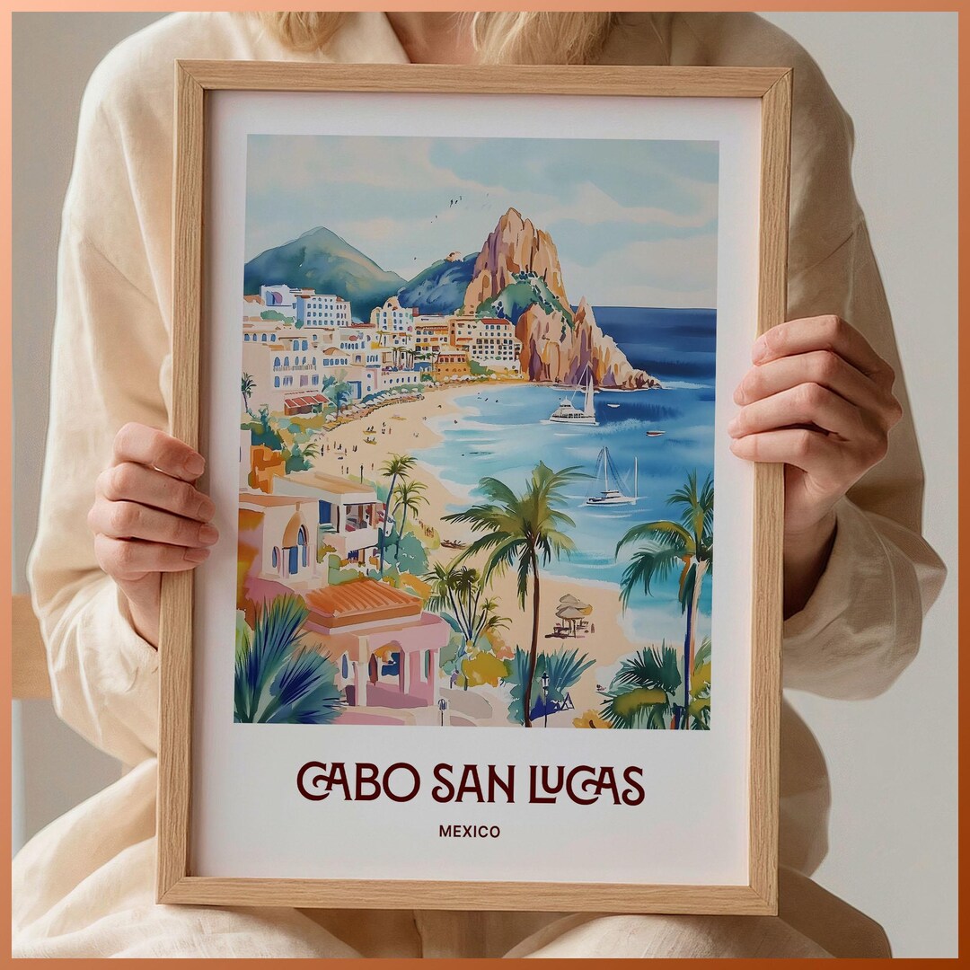 Cabo San Lucas Travel Poster: Minimalist Mexico Cityscape Art - Etsy